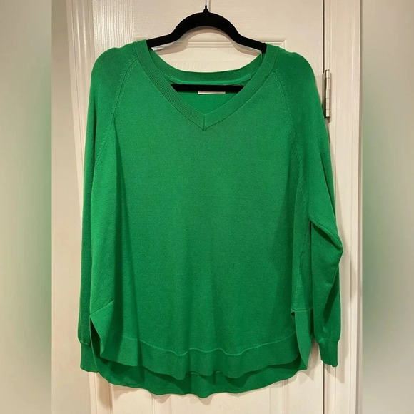 Gallery | Sweaters | Gallery Kelly Green V Neck Long Sleeve Soft ...